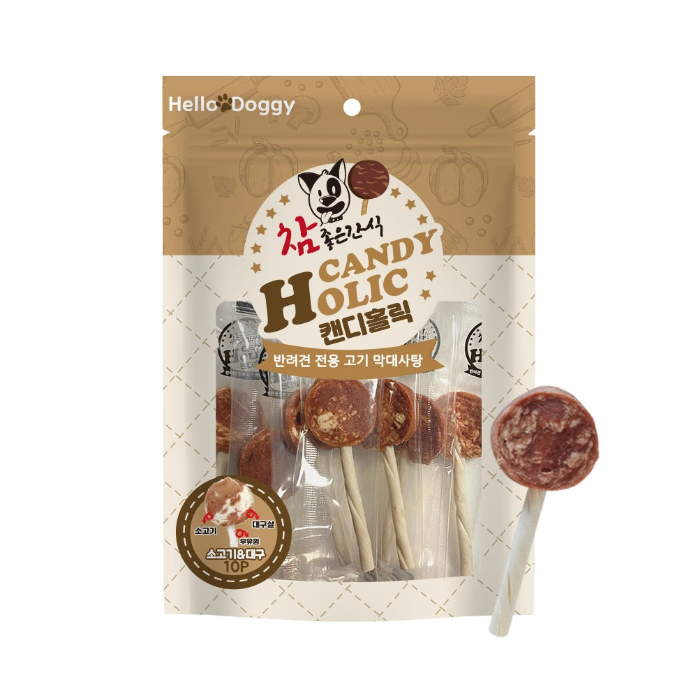 HELLO DOGGY Candy Holic Lollipop Dog Treat - Beef Cod – MELLO