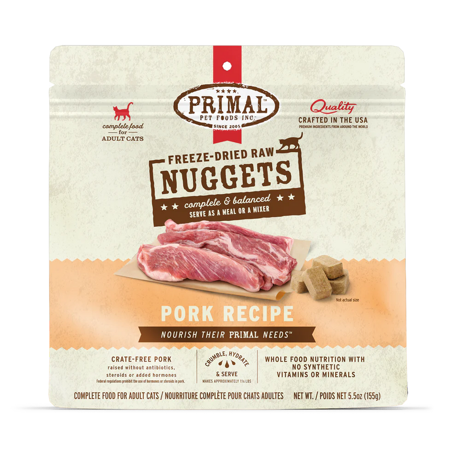 PRIMAL Cat Raw Freeze-dried Nuggets - Pork 5.5oz/14oz – MELLO