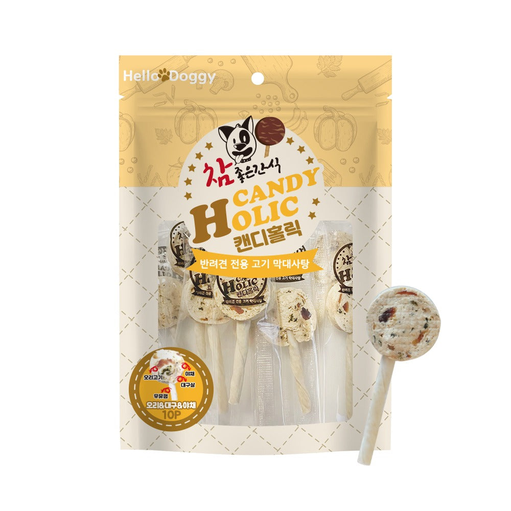 HELLO DOGGY Candy Holic Lollipop Dog Treat - Duck Cod – MELLO